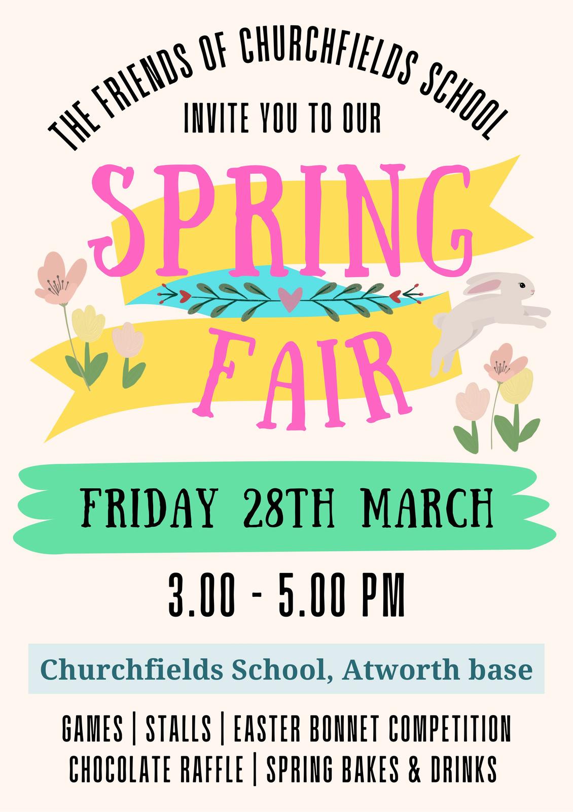 Spring Fair – Friday 28th March 3 – 5 pm – Churchfields – The Village ...